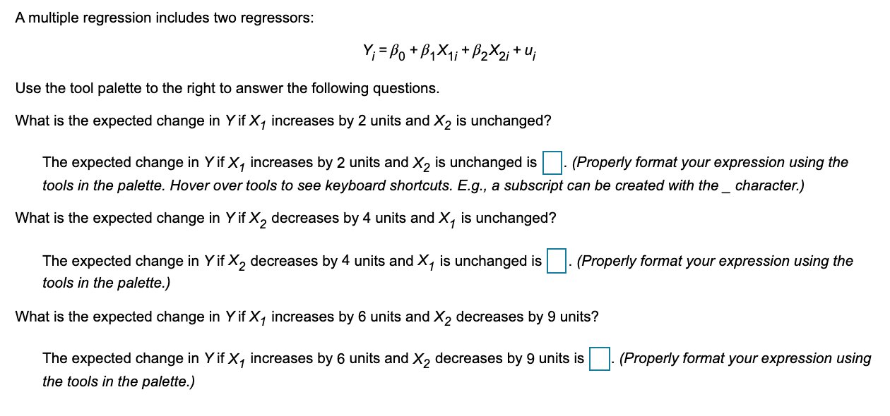 Solved A multiple regression includes two regressors: Y;= Bo | Chegg.com