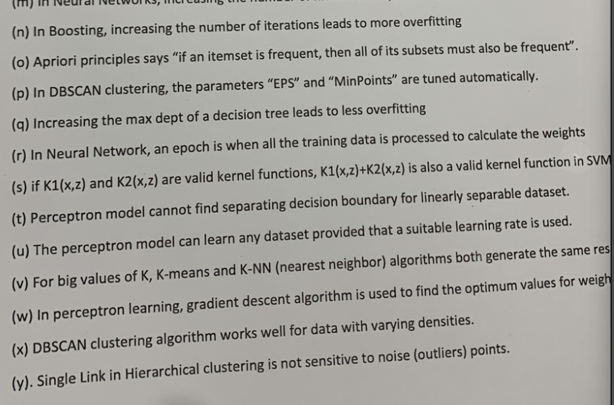 Solved (n) In Boosting, increasing the number of iterations | Chegg.com