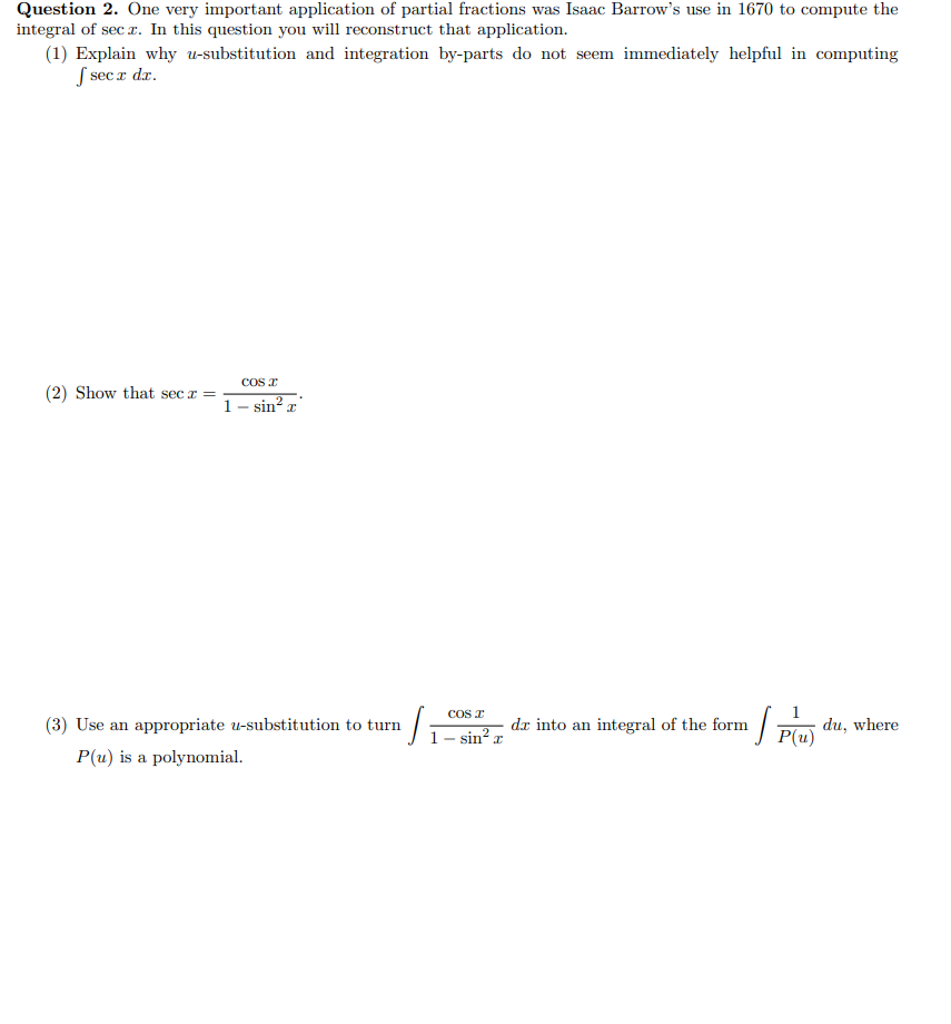 Solved Question 2. One very important application of partial | Chegg.com