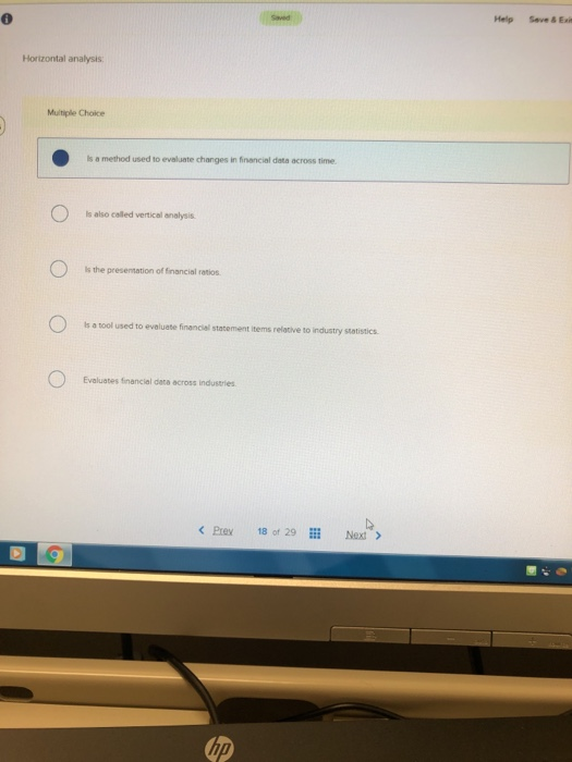 Solved Help Seve & Exit Horizontal analysis Multiple Choice | Chegg.com