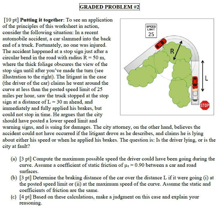 Solved GRADED PROBLEM #2 SPEED LIMIT 25 [10 pt] Putting it | Chegg.com