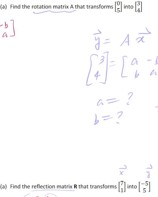 Solved (a) Find the rotation matrix A that transforms [] | Chegg.com