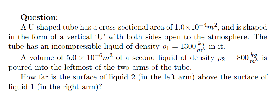 Solved Numerical answer: It turns out that the top of liquid | Chegg.com