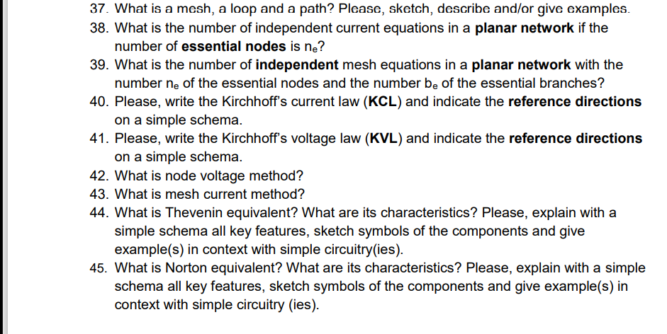 Solved 37. What is a mesh, a loop and a path? Please, | Chegg.com