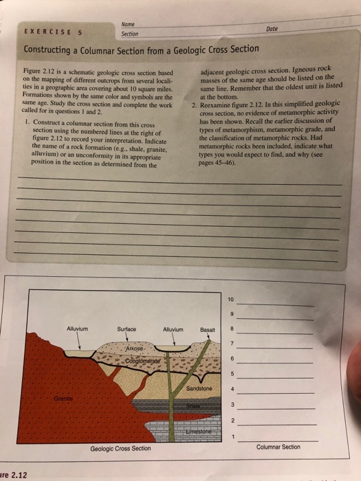 Solved Name Section EXERCISE 5 Date Constructing a Columnar | Chegg.com