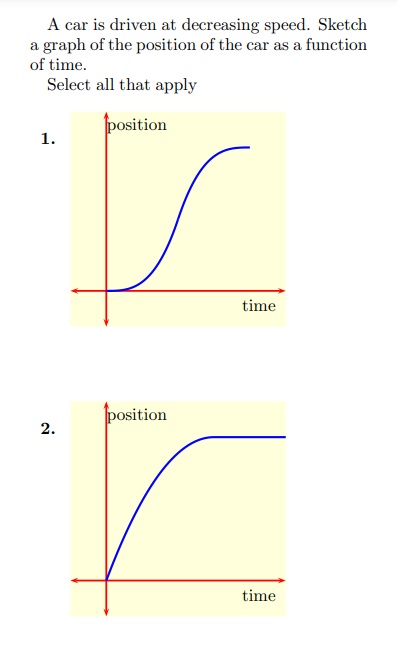 Solved A car is driven at decreasing speed. Sketch a graph | Chegg.com