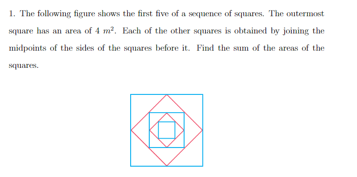 Solved 1. The following figure shows the first five of a | Chegg.com
