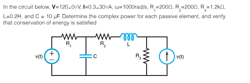 Solved Determine the complex power for each passive element, | Chegg.com