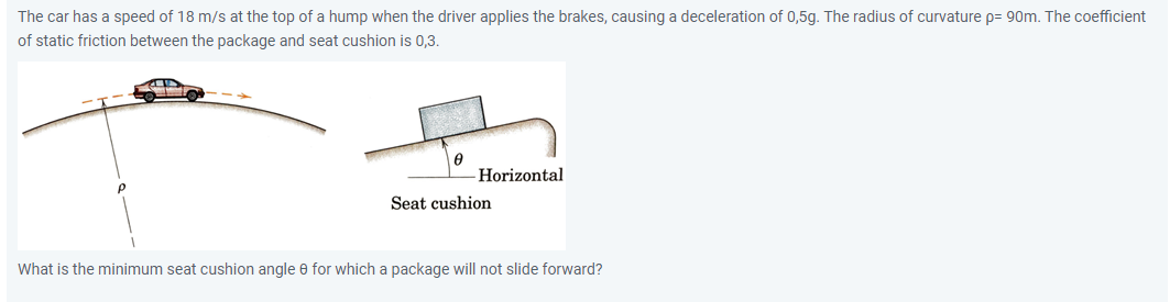 Solved The car has a speed of 18 m/s at the top of a hump | Chegg.com