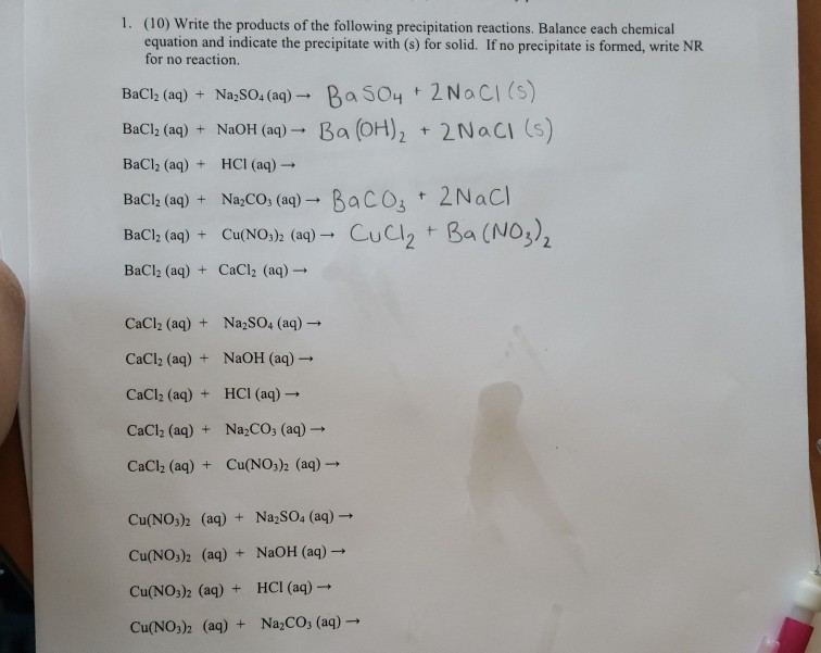 Solved 1. (10) Write the products of the following | Chegg.com