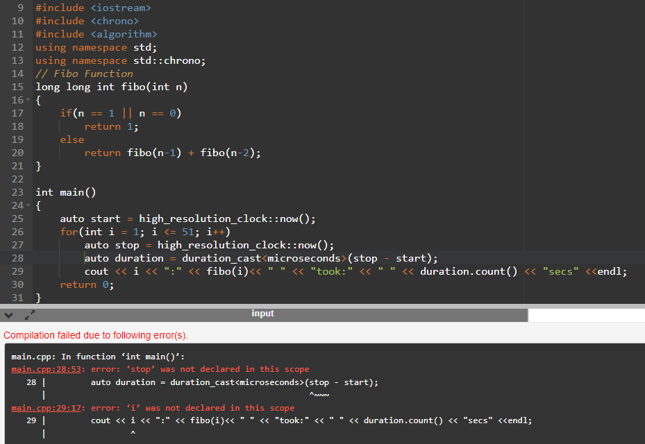 Solved I need help measuring the execution time for my | Chegg.com