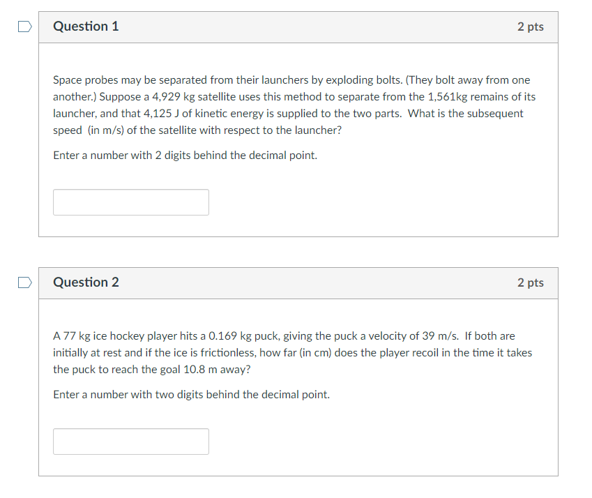 Solved Space probes may be separated from their launchers by | Chegg.com