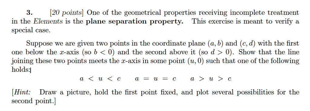 Solved 20 points One of the geometrical properties receiving | Chegg.com