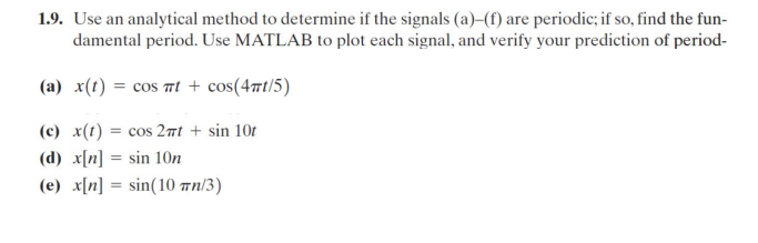 Solved 1.9. Use an analytical method to determine if the | Chegg.com