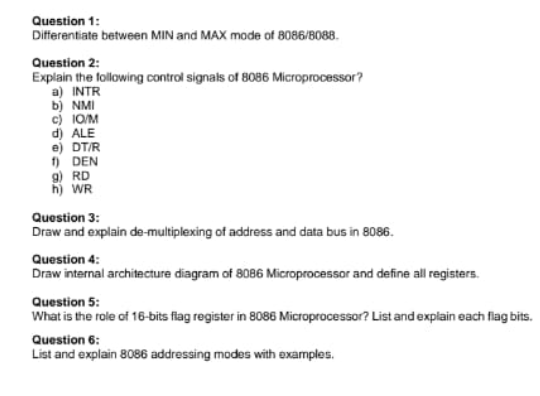 Question 1: Differentiate between MIN and MAX mode of | Chegg.com