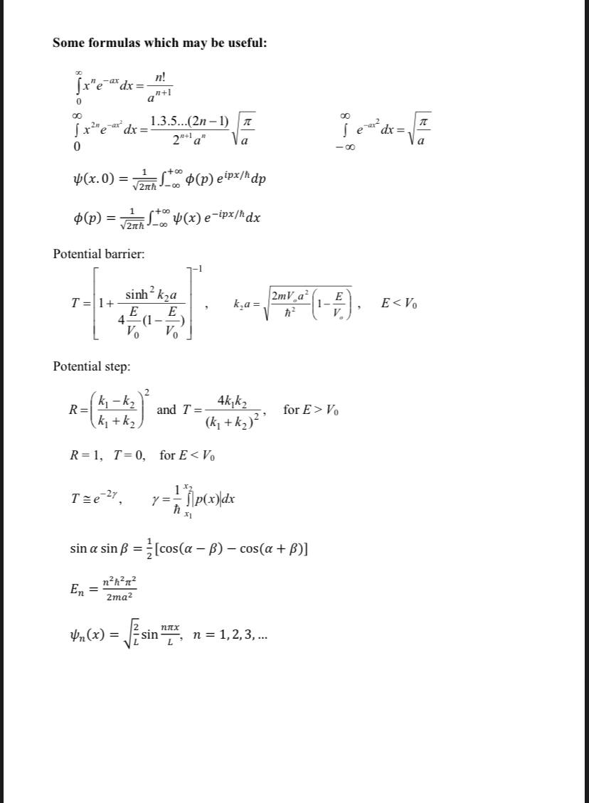 Solved 1. A particle of mass m in an infinite square well of | Chegg.com