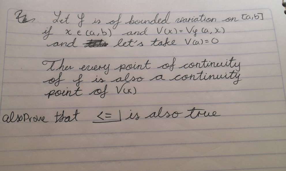 Solved is of bounded variation on [a,b] if x e ca, b) and | Chegg.com
