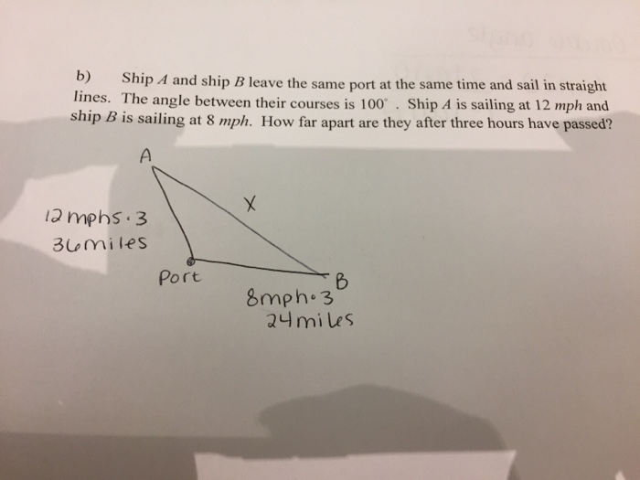Solved Ship A and ship B leave the same port at the same | Chegg.com