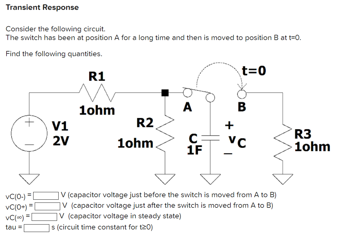 Solved Transient Response Consider the following circuit. | Chegg.com