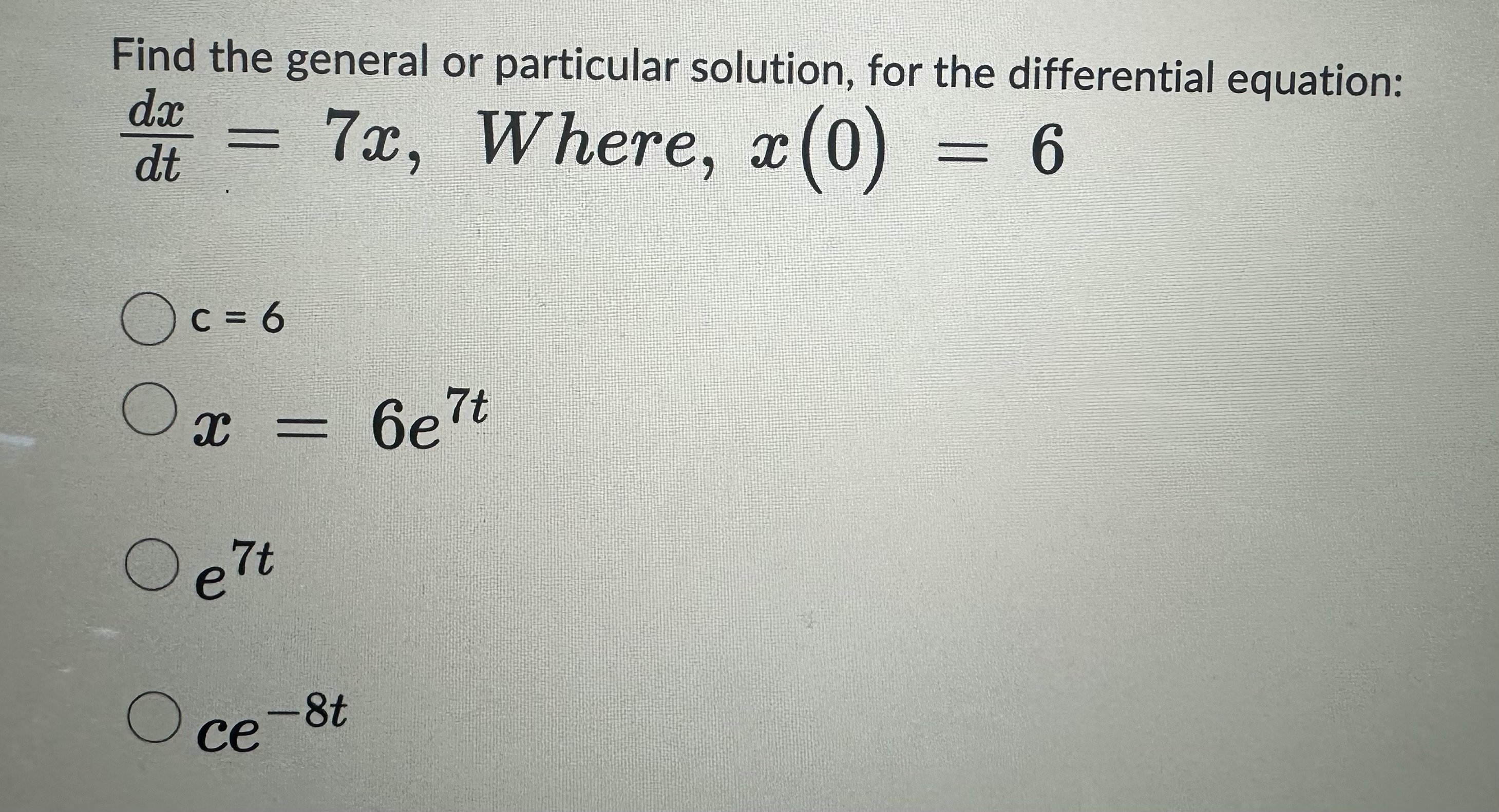 Solved Find the general or particular solution, for the | Chegg.com