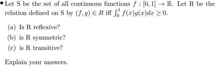 Solved ·let S Be The Set Of All Continuous Functions F 10