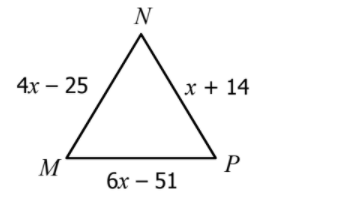 Solved If Triangle MNP is an equilateral triangle, find x | Chegg.com