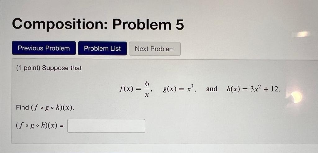 Solved Composition: Problem 5 (1 point) Suppose that | Chegg.com
