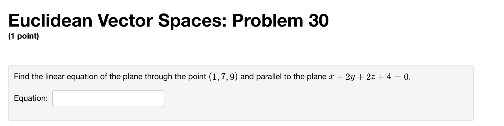 Solved Euclidean Vector Spaces: Problem 32 (1 point) Find | Chegg.com