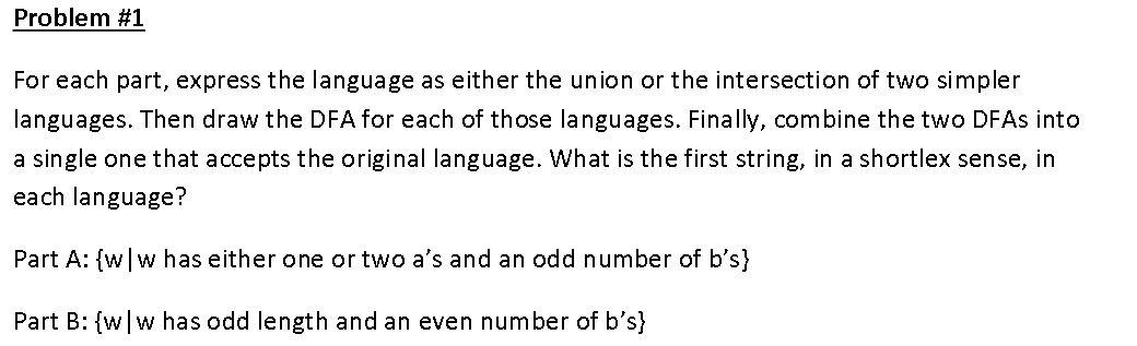 Solved For each part, express the language as either the | Chegg.com