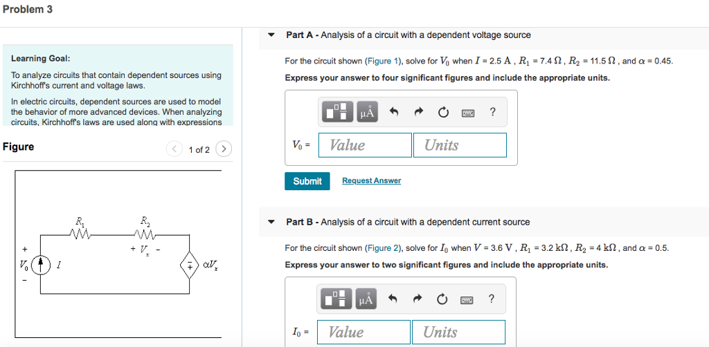 Solved Problem 3 Part A - Analysis of a circuit with a | Chegg.com