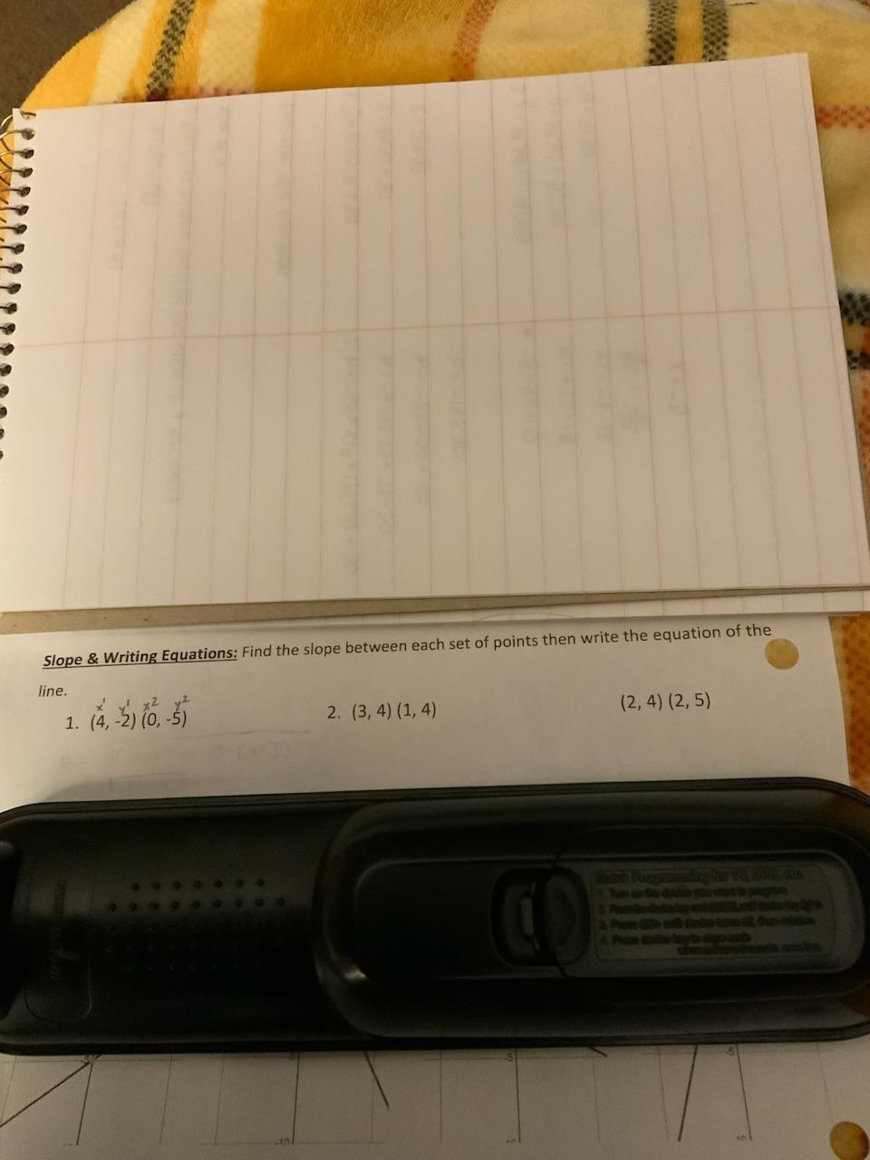 Solved Slope \& Writing Equations: Find the slope between | Chegg.com