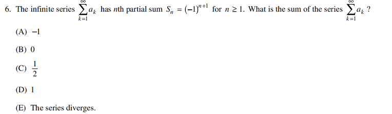 Solved 6. The infinite series Xax has nth partial sum S = | Chegg.com
