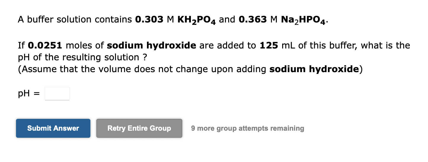 Solved A buffer solution contains 0.303MKH2PO4 and | Chegg.com