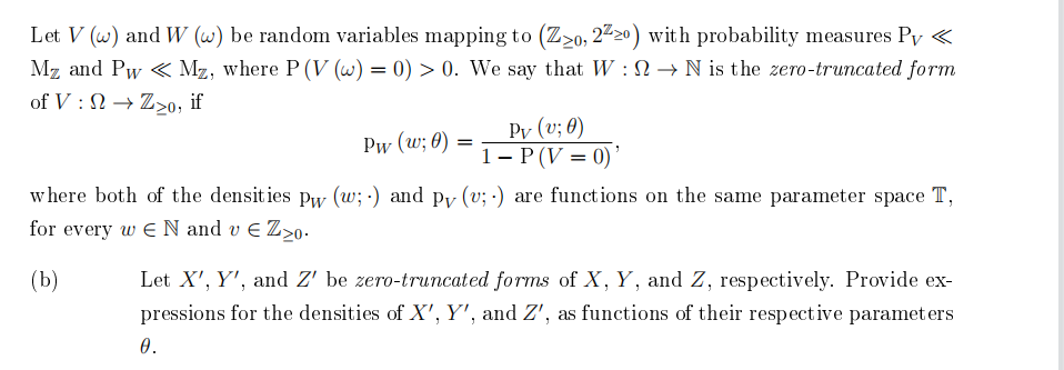 Solved Let X', Y', and z" be zero-truncated forms of X, Y, | Chegg.com