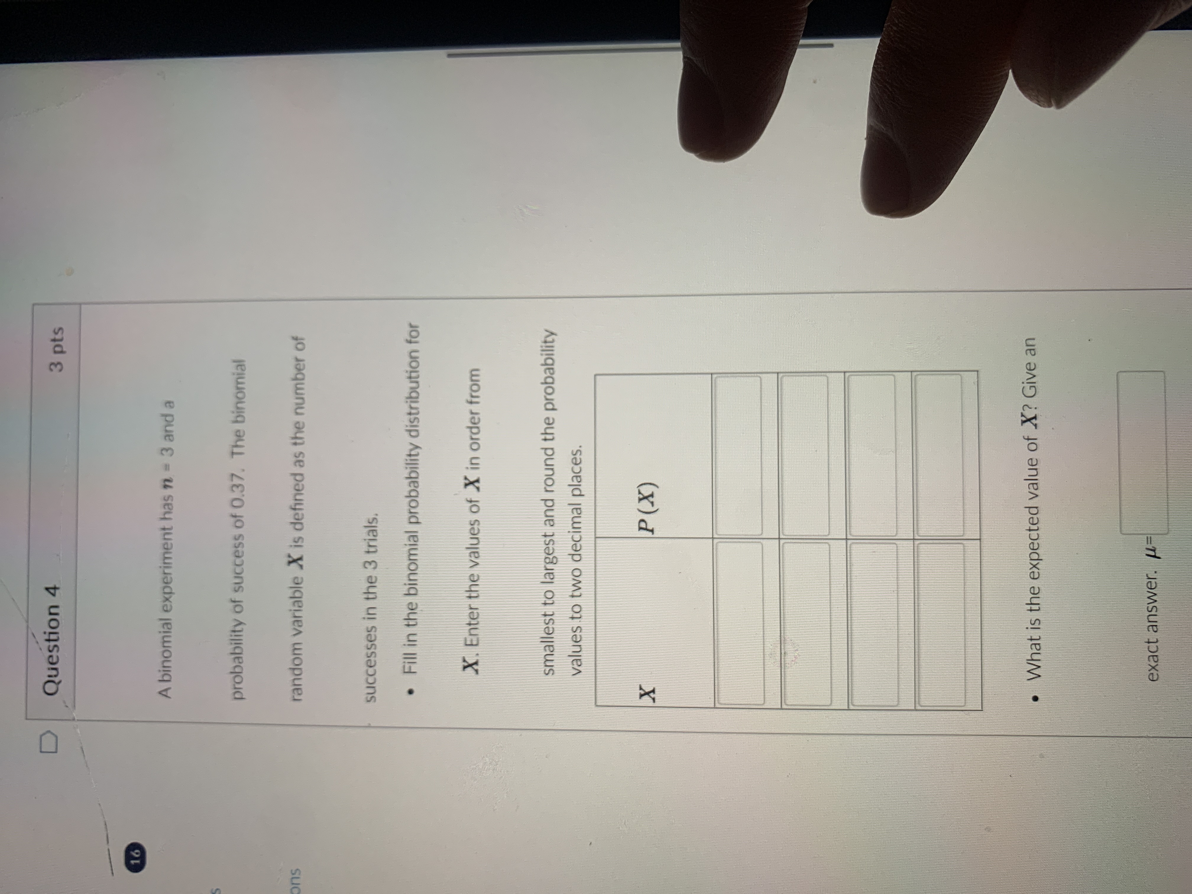 Solved Question 4A binomial experiment has | Chegg.com