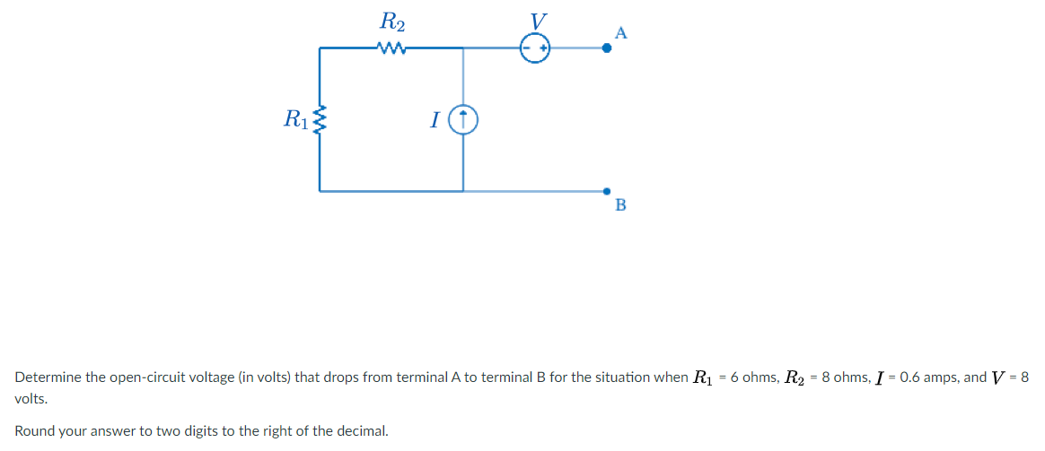Solved R2 V Ris B Determine the open-circuit voltage (in | Chegg.com