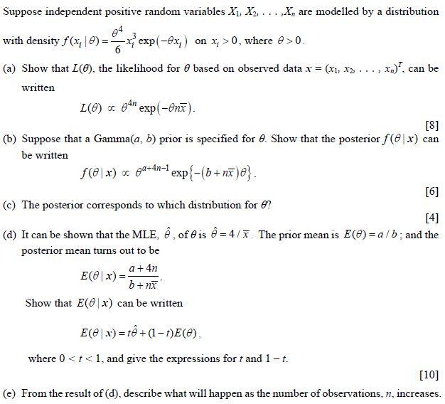 Solved Suppose independent positive random variables X1, | Chegg.com