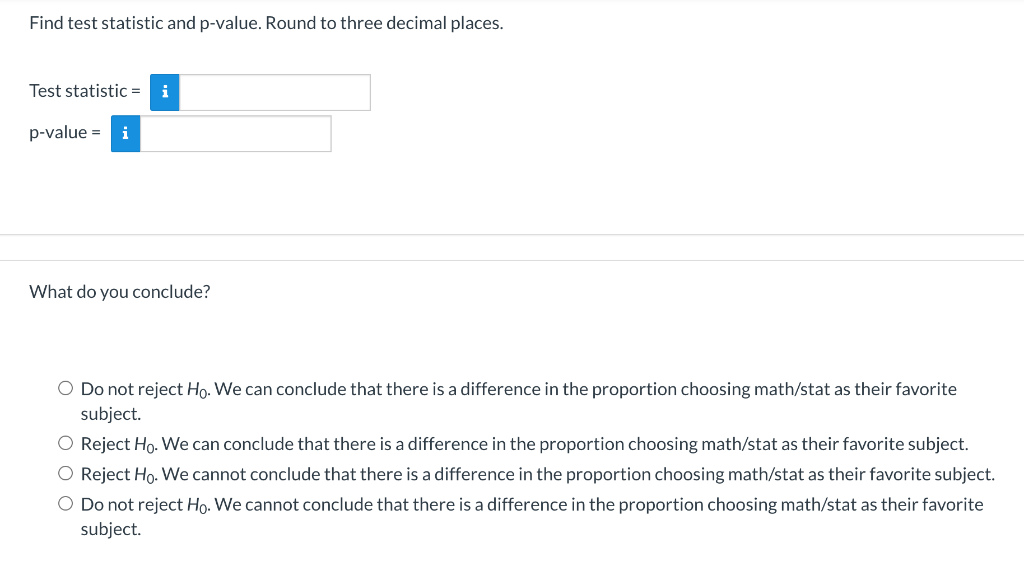 Solved Pennsylvania Seniors Favorite Subject? Exercise 1.24 | Chegg.com