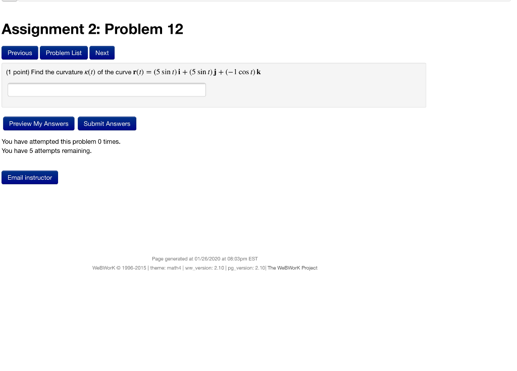 Solved Assignment 2 Problem 12 Previous Problem List Next 9771