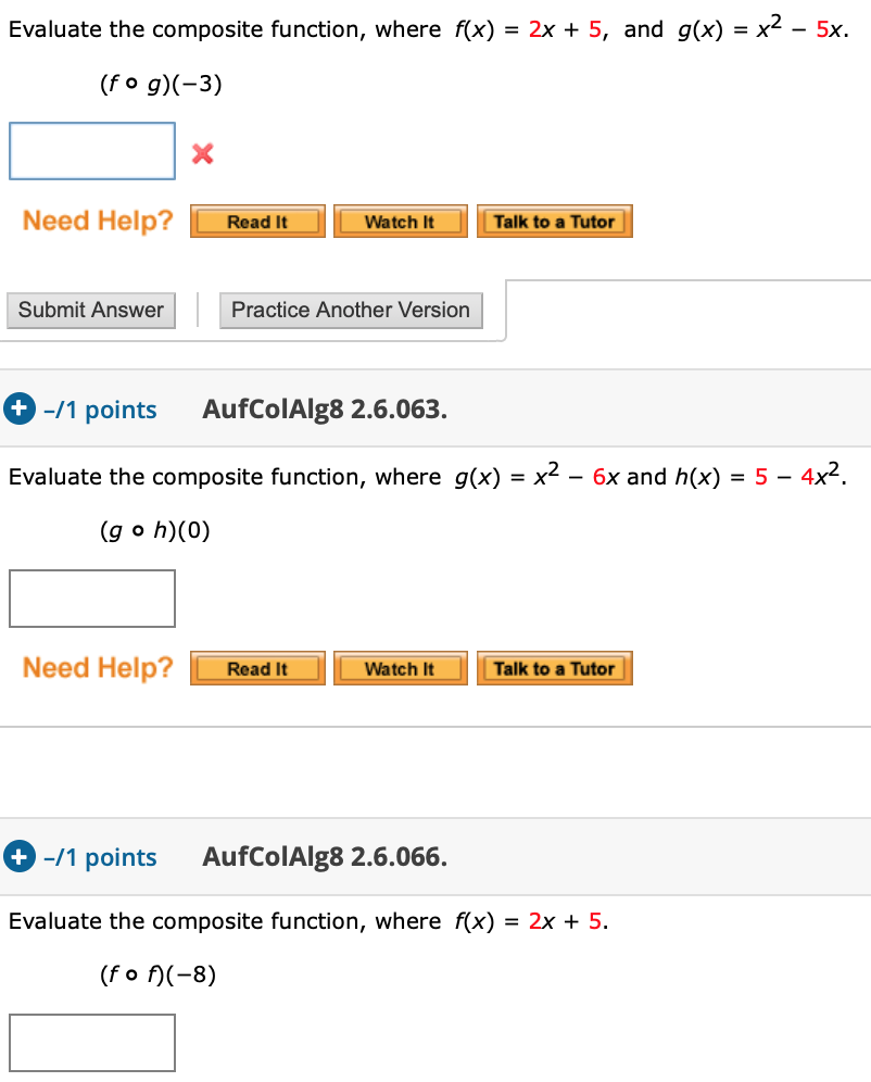 Solved Evaluate the composite function, where f(x) = 2x + 5, | Chegg.com