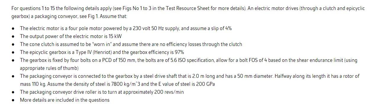 Solved What is the synchronous speed of the electric motor | Chegg.com