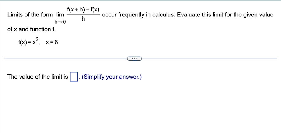 Solved Limits of the form limh→0hf(x+h)−f(x) occur | Chegg.com