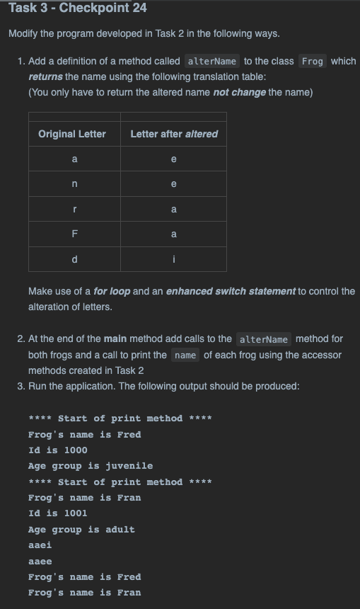 Solved Task 2 - Checkpoint 23 Modify the program developed | Chegg.com