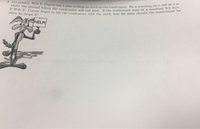 Wile E. Coyote has a plan to drop an anvil on the | Chegg.com