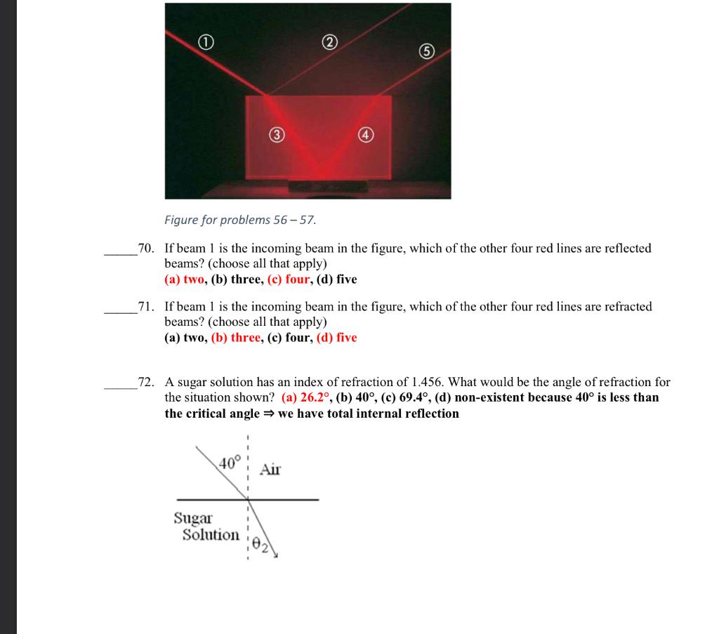 Solved Figure for problems 56-57. 70. If beam 1 is the | Chegg.com