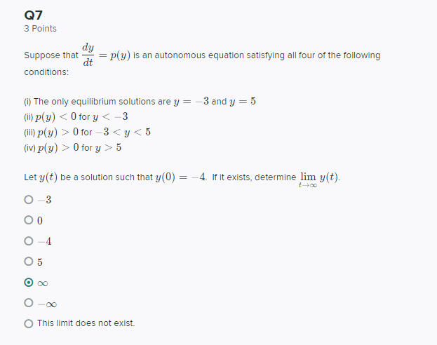 Solved Q7 3 Points dy Suppose that dt =p(y) is an autonomous | Chegg.com Solved Q7 3 Points dy Suppose that dt =p(y) is an autonomous | Chegg.com
