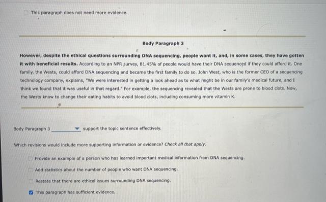Solved 2. Ensuring Paragraph Unity: Support the Topic | Chegg.com Solved 2. Ensuring Paragraph Unity: Support the Topic | Chegg.com