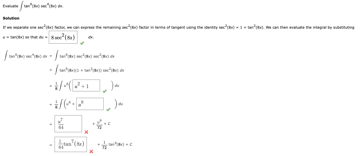 Solved Solution If we separate one sec2(8x) factor, we can | Chegg.com