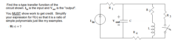 Solved Find the s-type transfer function of the circuit | Chegg.com