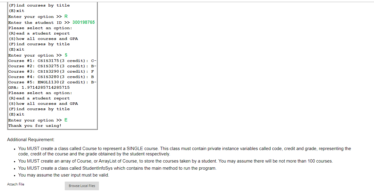 Solved File to submit: A zipped file containing all java | Chegg.com